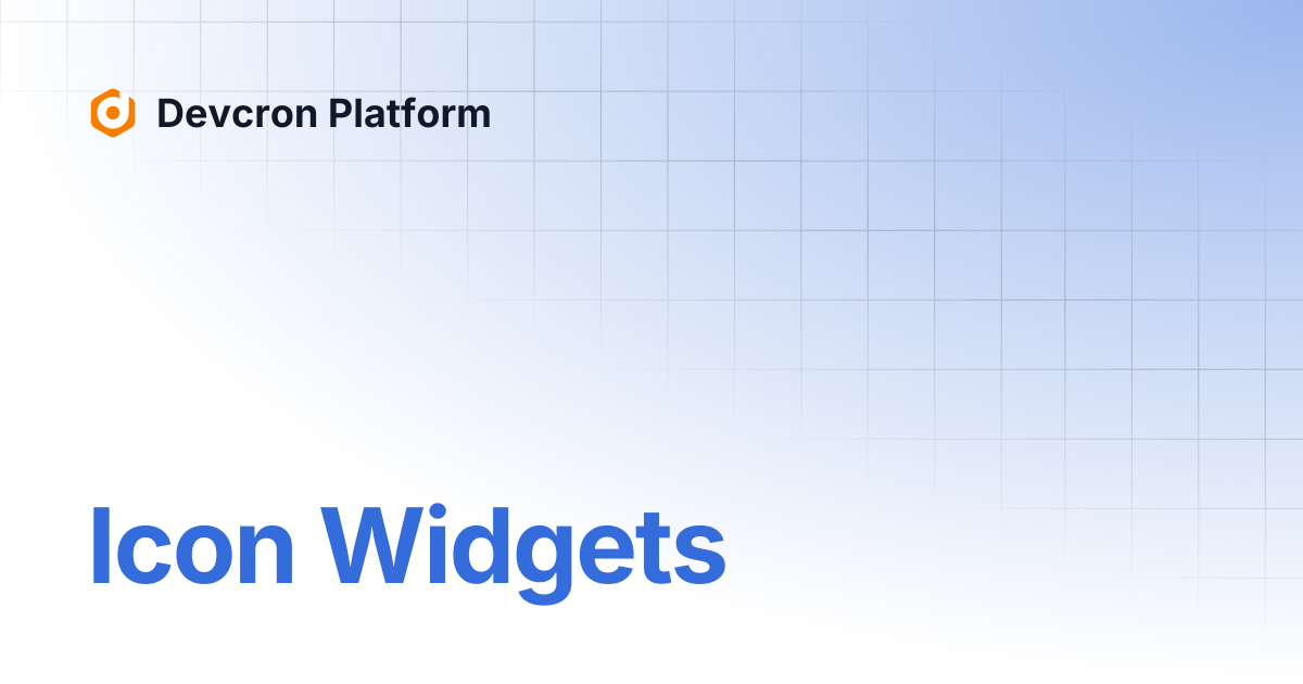 Icon Widgets | Devcron Platform
