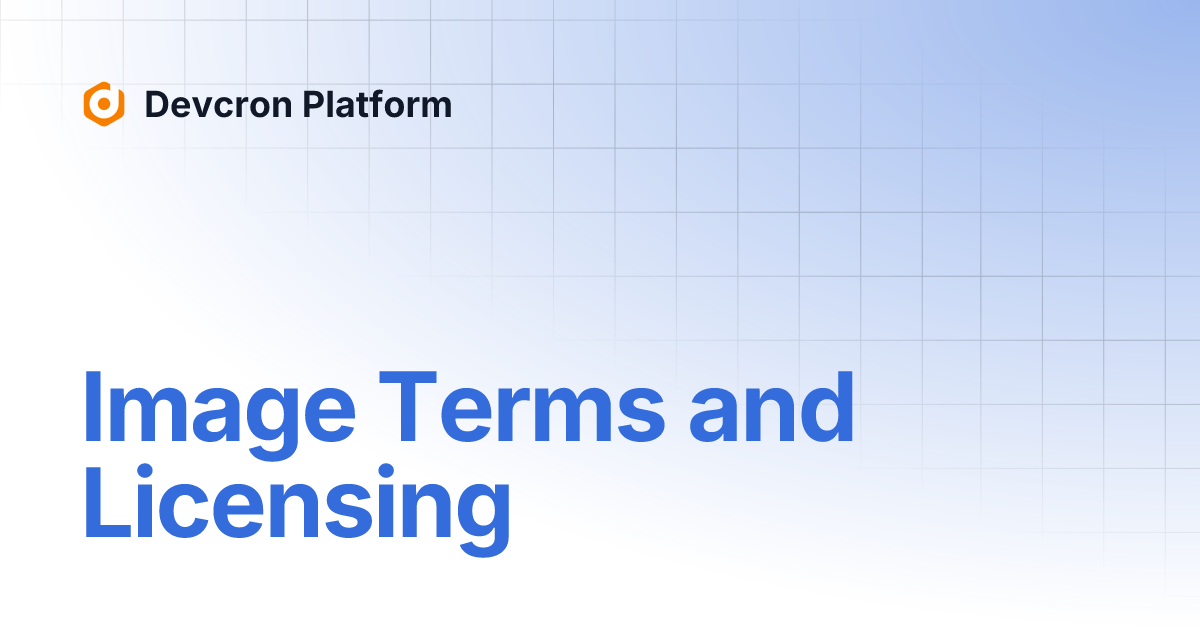 Image Terms and Licensing | Devcron Platform